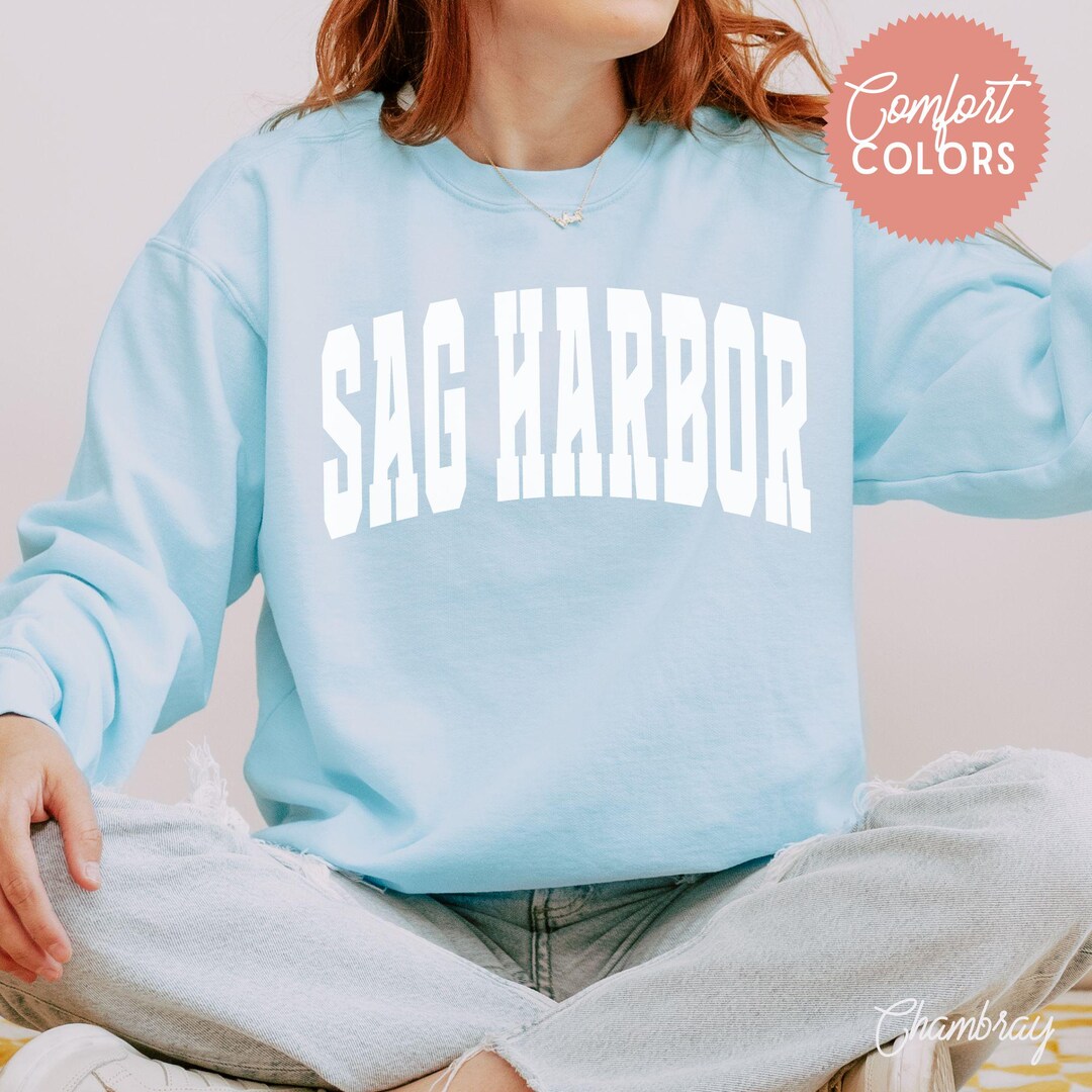 Sag Harbor Sweatshirt, Comfort Colors® Oversized Varsity Collegiate ...