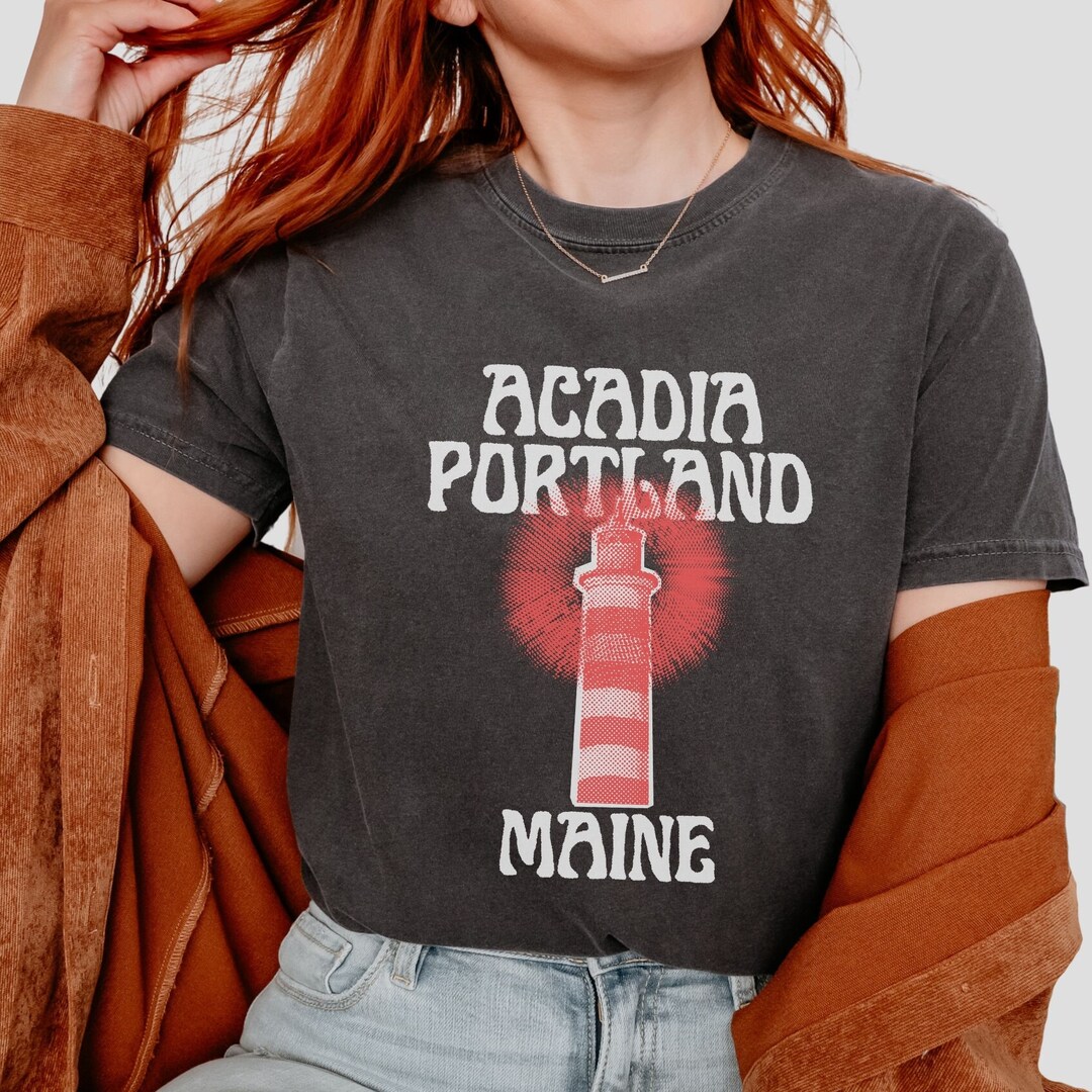 Maine Portland Lighthouse Shirt, Vintage Acadia National Park Tee ...