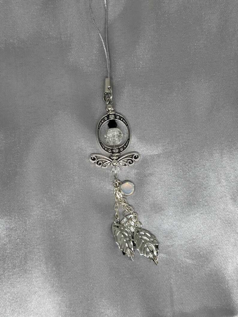 Handmade Silvery Whimiscal Cottagecore Nature Phone Charm Keychain Cute ...