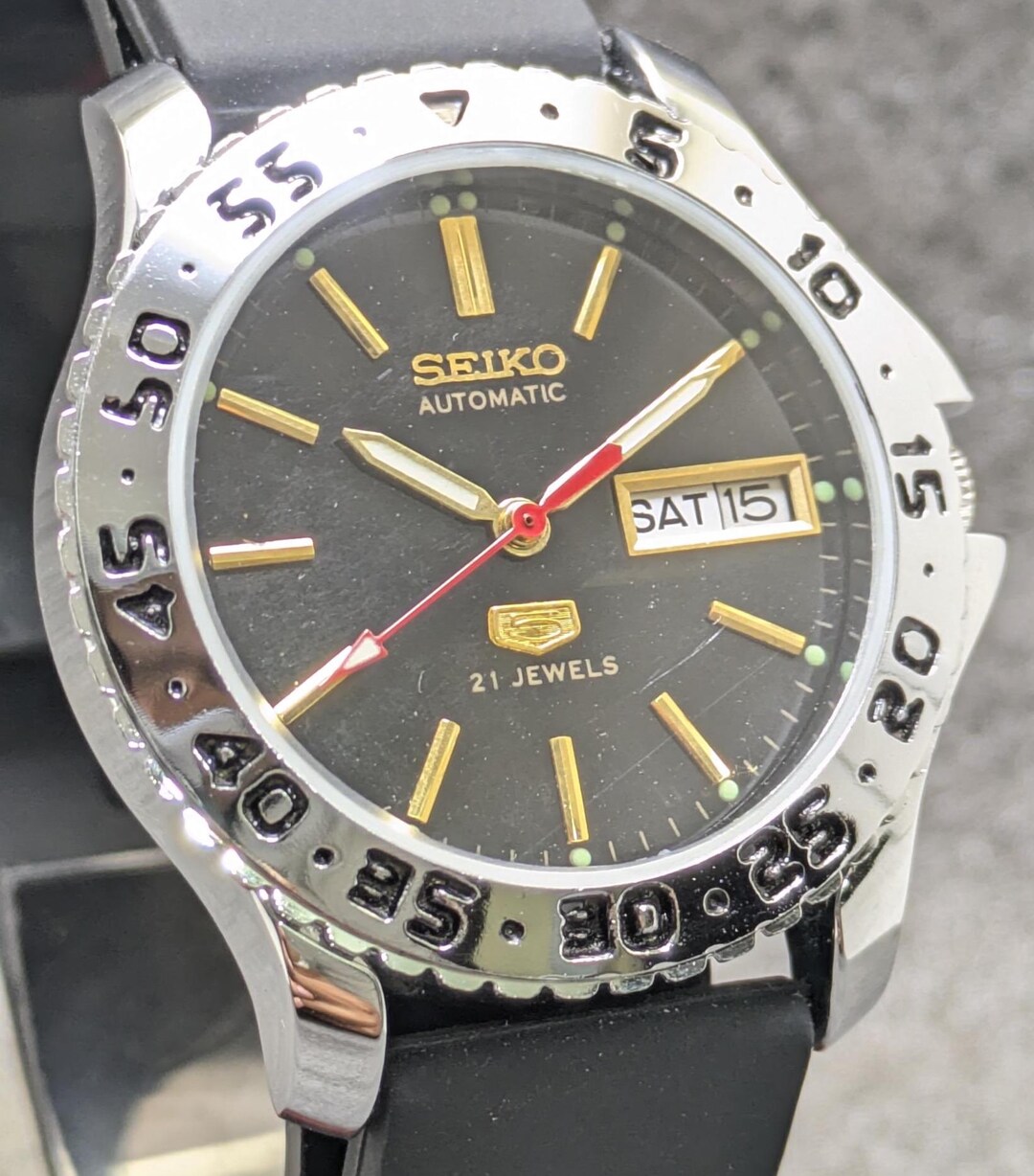 Vintage Seiko 5 Automatic Day Date Movement No. 6349A Japan Made Men's ...