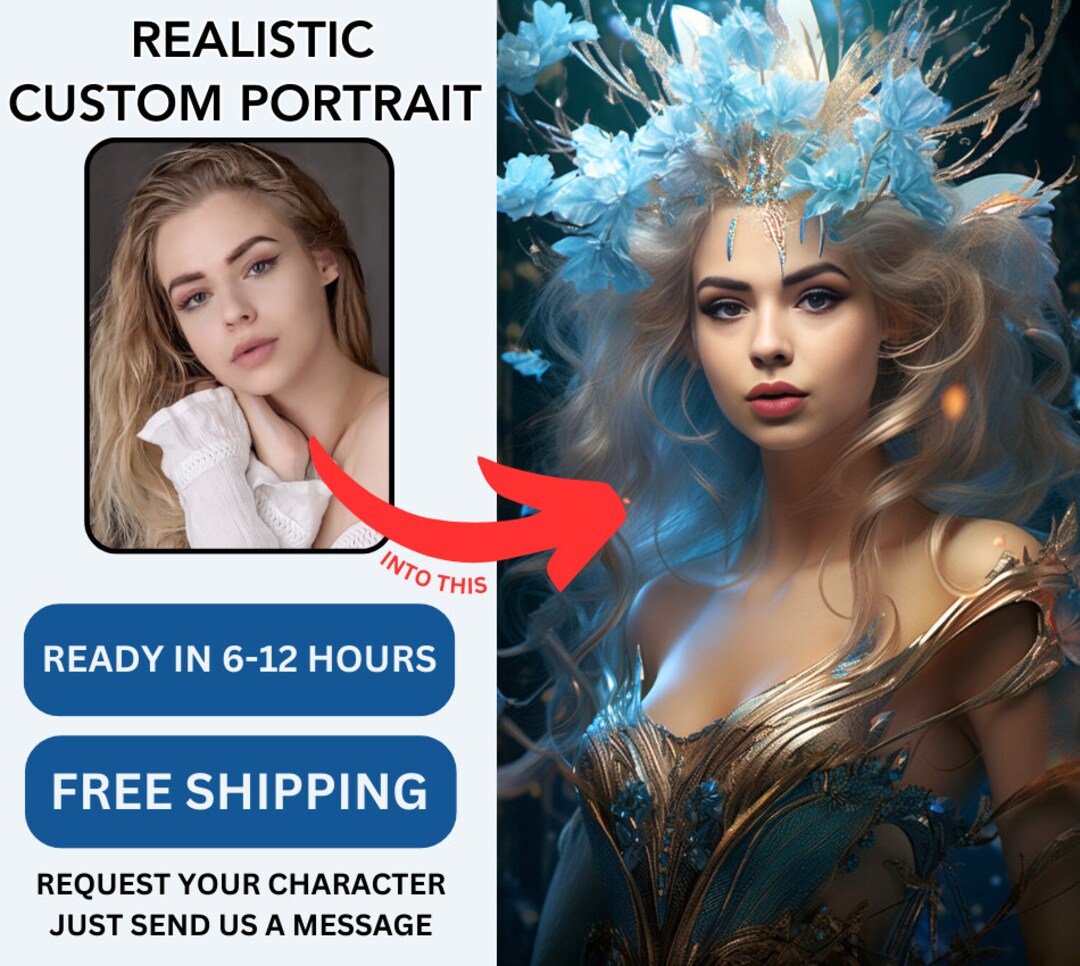Fantasy Fairy Custom Portrait, Stylized Portrait, Portrait Paintings ...