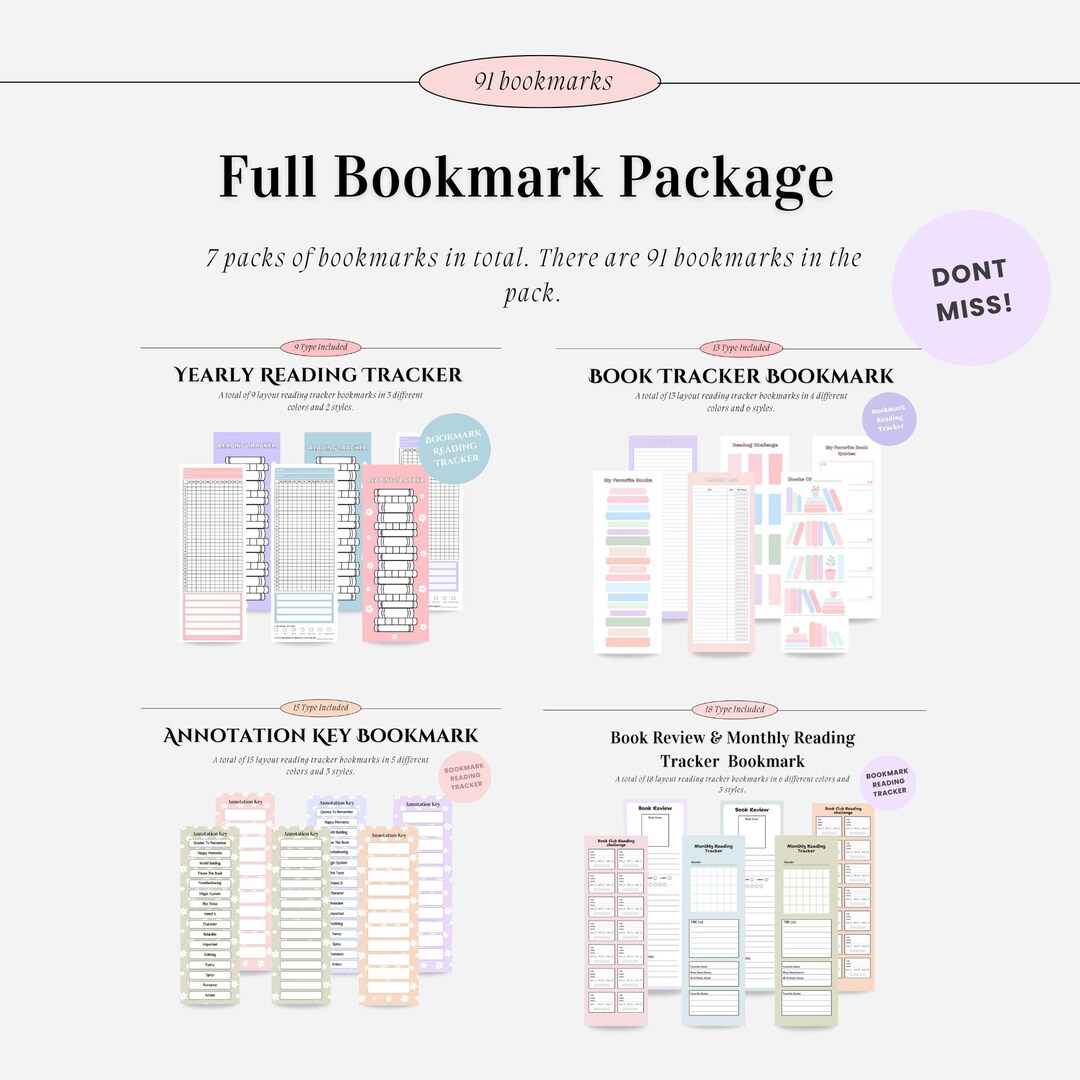Printable Reading Tracker Bookmarks,colorful Annotation Key Color Guide ...