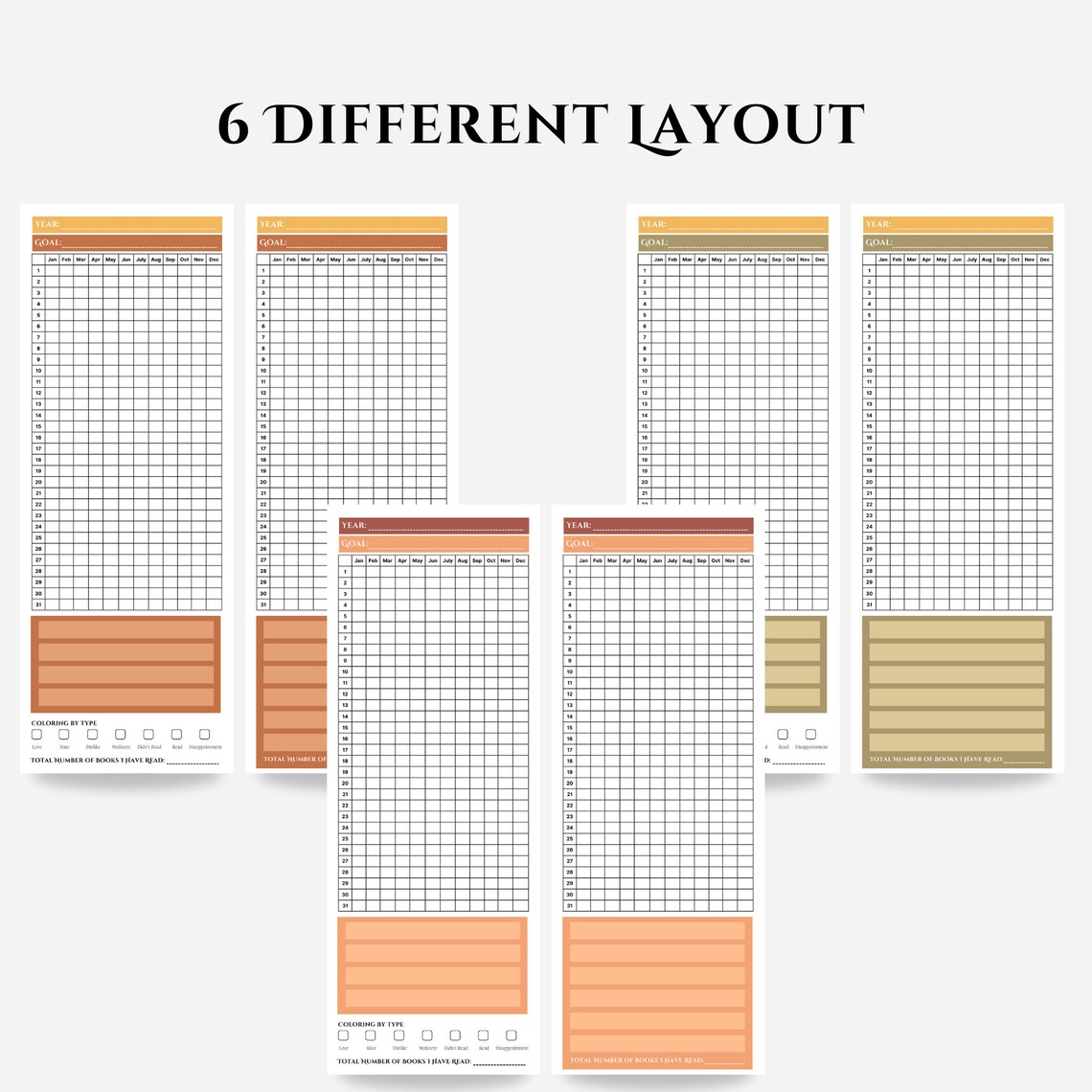 Printable Yearly Reading Tracker Bookmark,reading Habit Tracker,fill in ...