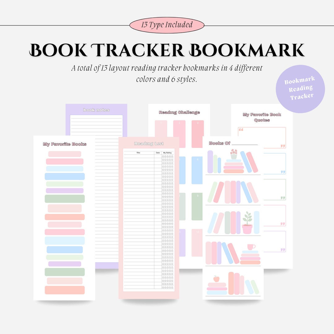 Printable Reading Tracker Bookmarks,reading Habit Tracker,book Tracker ...