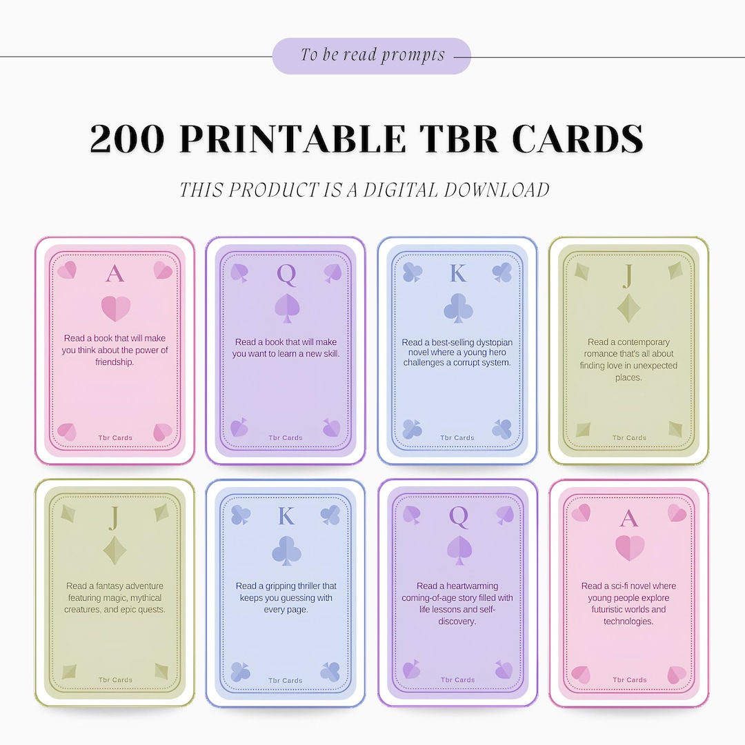 Printable TBR Prompt Cards: Reading Challenge, Cozy Theme (PDF Download ...