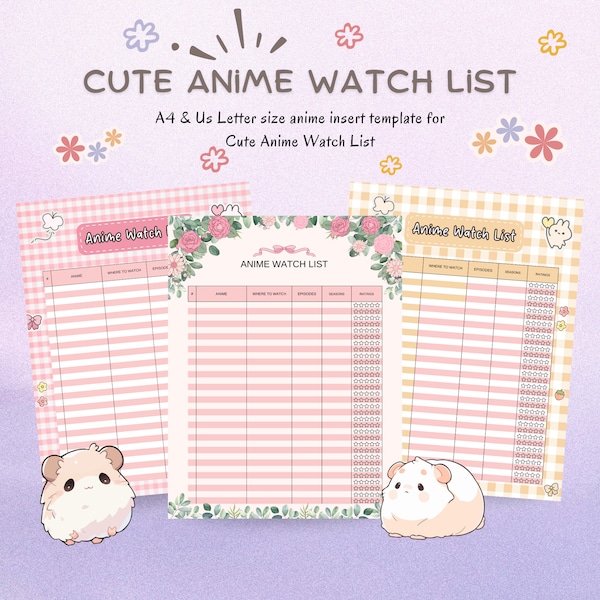 Anime Checklist - Etsy