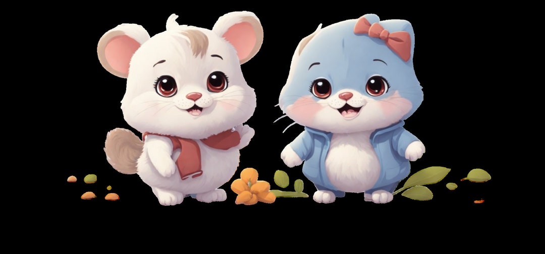 5 Cute Cartoon Clipart Bundle, Cute Cartoon PNG Clipart Set Instant ...