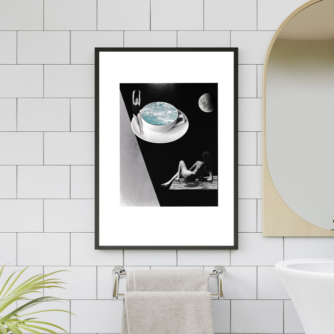 Moon Collage Art Wall Art Digital Download Print - Etsy