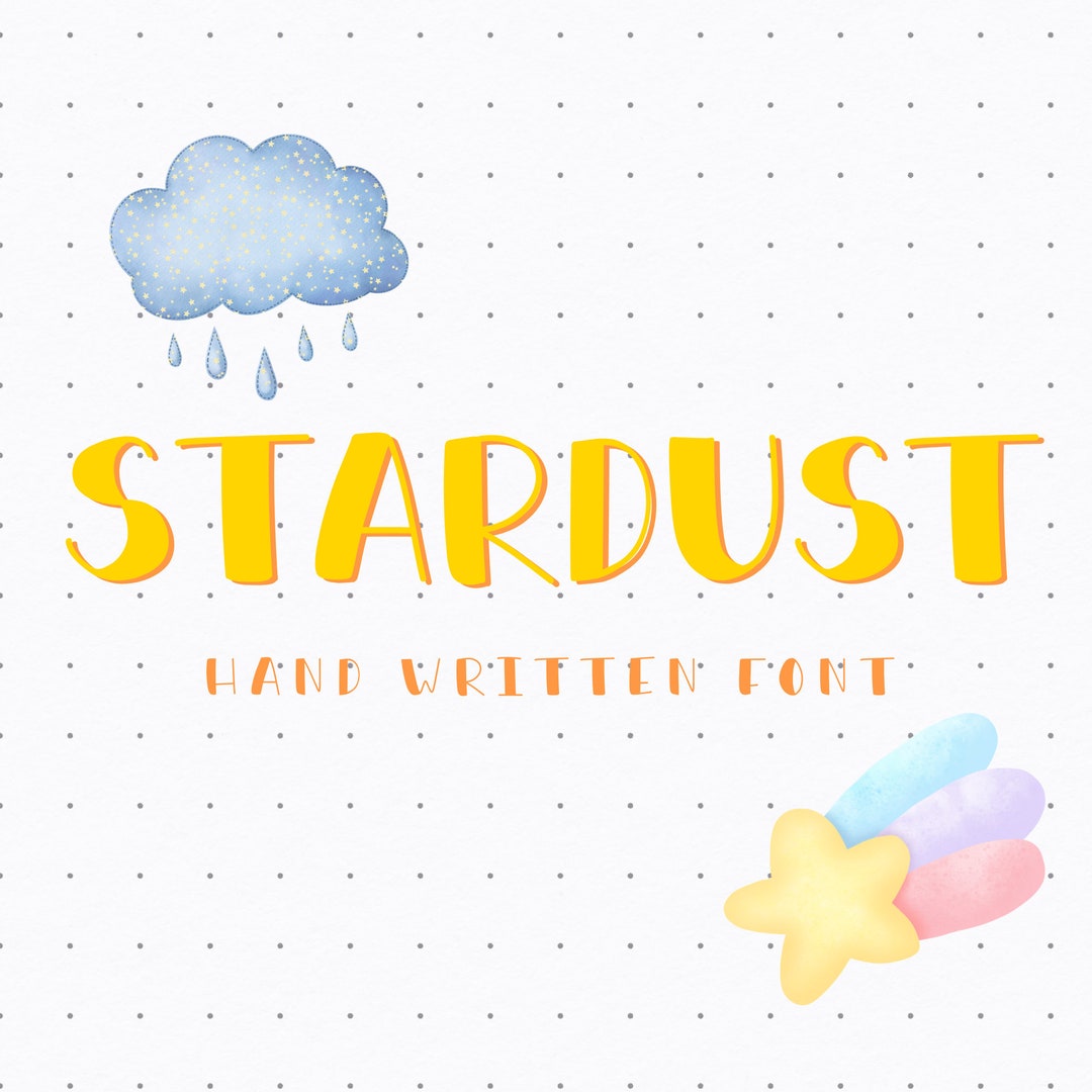 Stardust Font, Cute Handwritten, Procreate Font, Goodnotes, Digital ...
