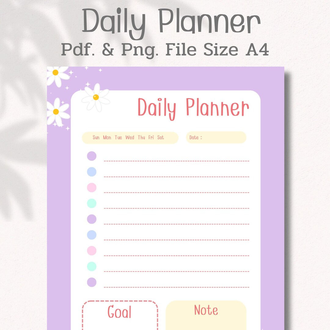 Digital Daily Planner - Printable Daily Planner, Productivity Planner ...