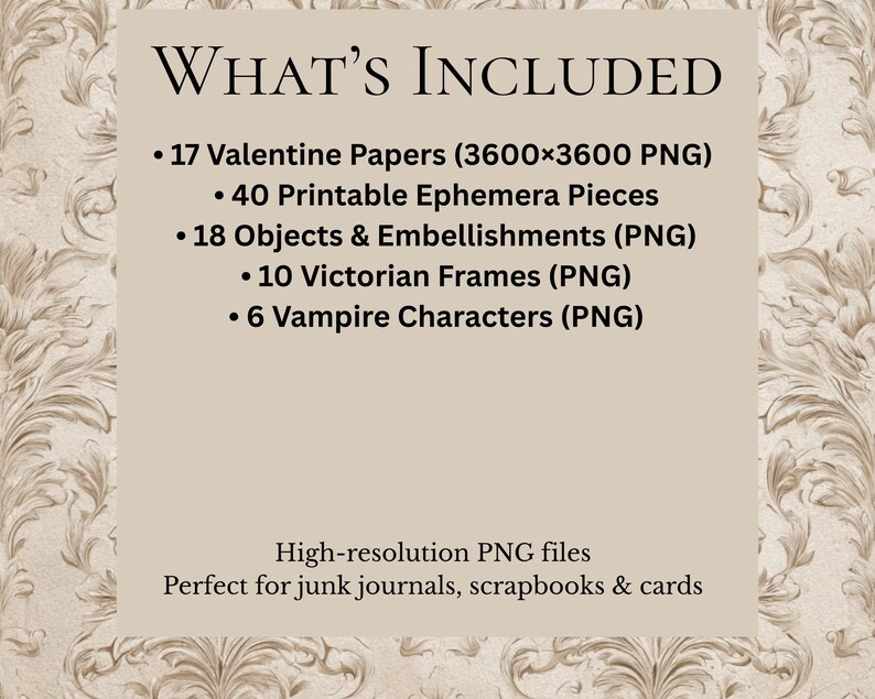 Vampire Valentine Clipart Bundle | Gothic Ephemera + Papers + Frames ...