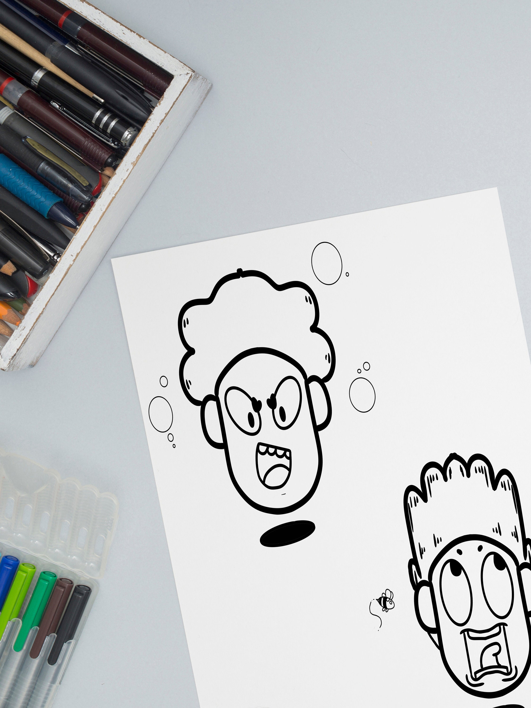 Quirky Faces Coloring Book - Etsy