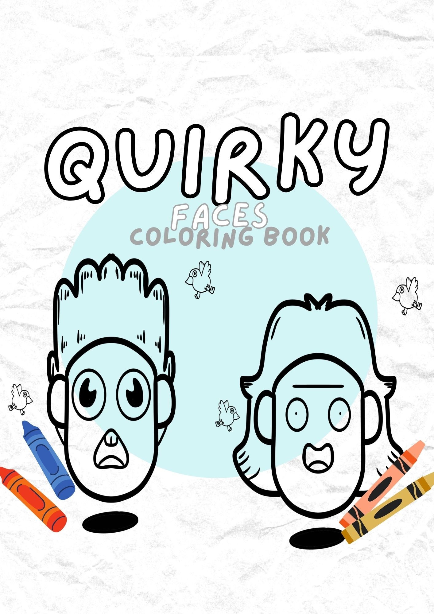 Quirky Faces Coloring Book - Etsy