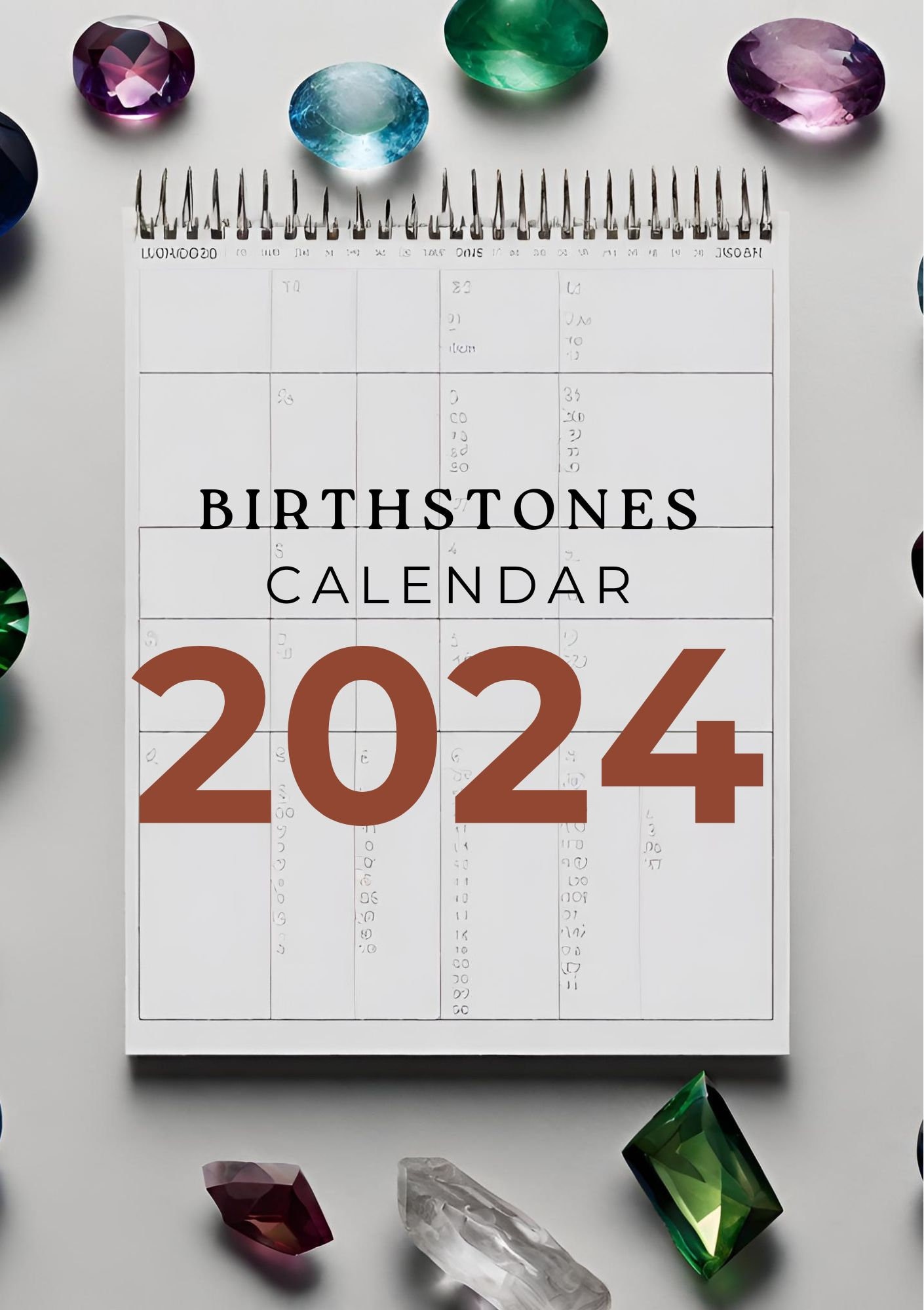 Printable Calendar With Birthstones and Their Meaning. - Etsy