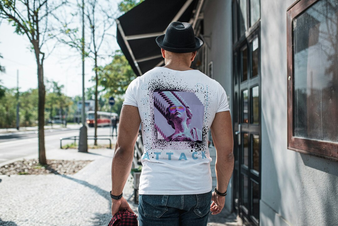 Digital Onslaught:cyber Attack Collage Unique T-shirt, Urban Art ...