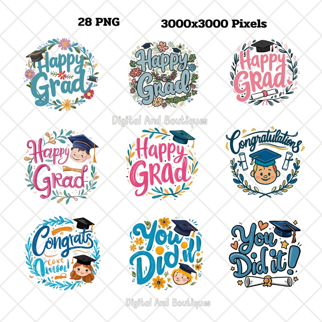 Graduations Clipart, Graduations Font, Diploma Font, Congrats Graduate ...