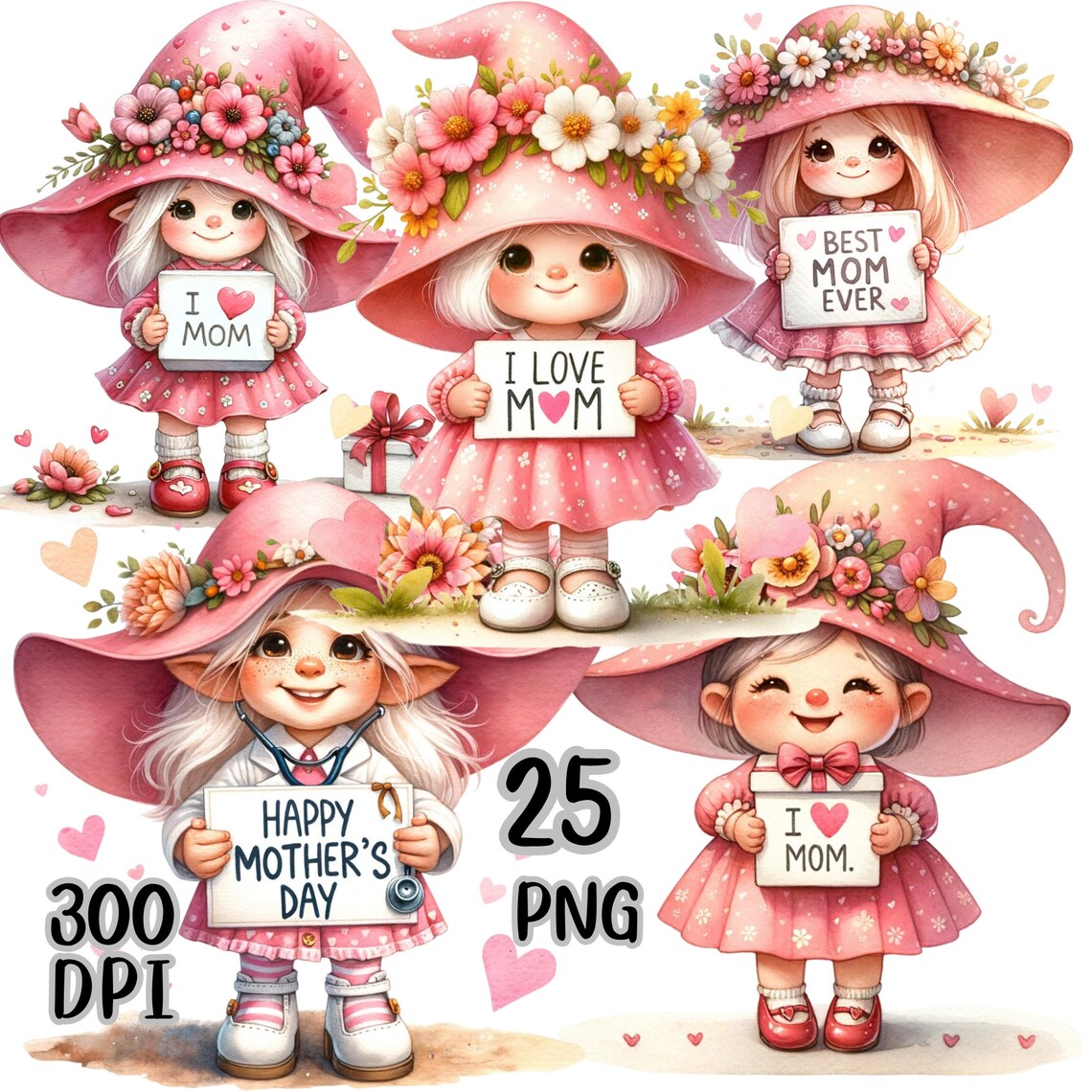 Mothers Day Clipart, Clipart Bundle, Love Mother Clipart, Love Mom Card ...