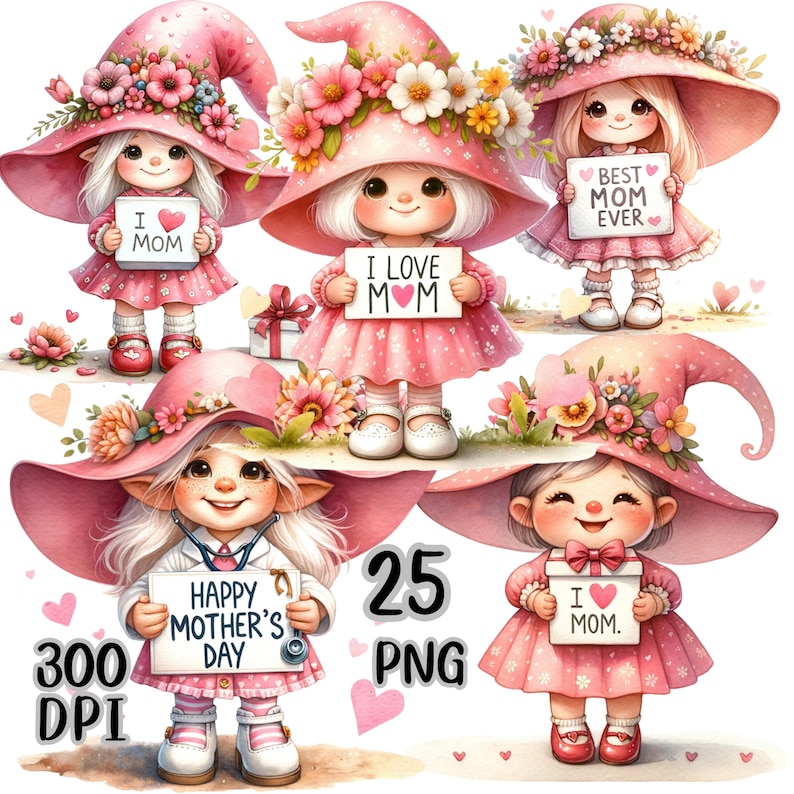 Mothers Day Clipart, Clipart Bundle, Love Mother Clipart, Love Mom Card ...