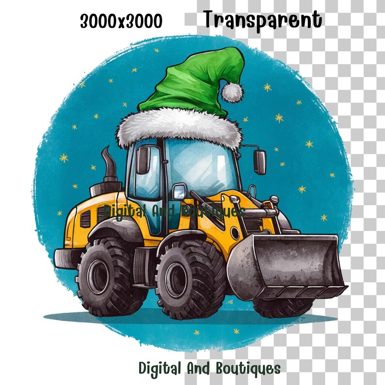 Digger Truck Christmas, Construction Christmas Clipart PNG, I Dig ...