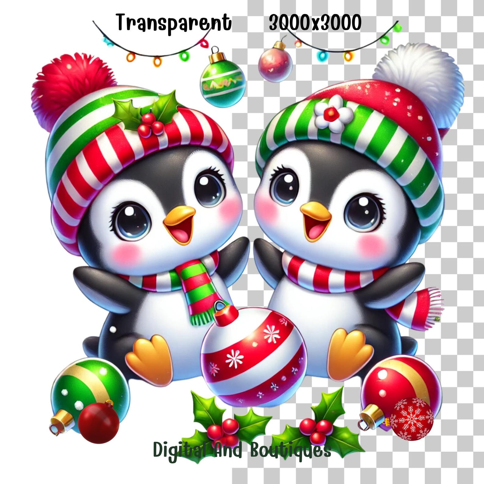 Winter Penguin Clipart PNG, Christmas Penguin Clipart, Christmas Decor ...