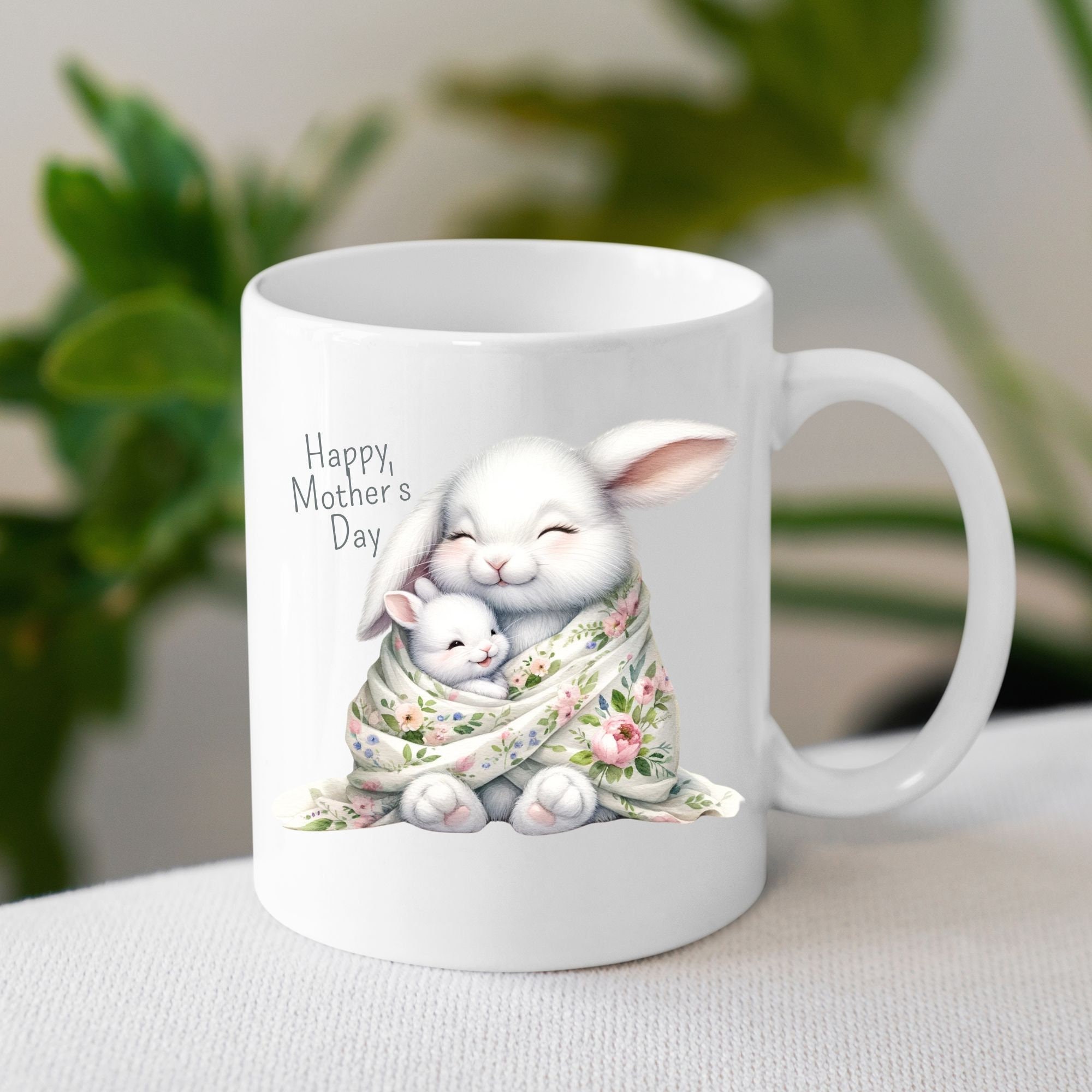 Bunny Mother's Day Clipart, Mothers Day Graphics, Watercolor Rabbit ...