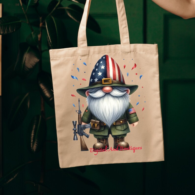 Soldier Gnome Sublimation, Patriot Gnome, Watercolor Gnomes Clipart ...