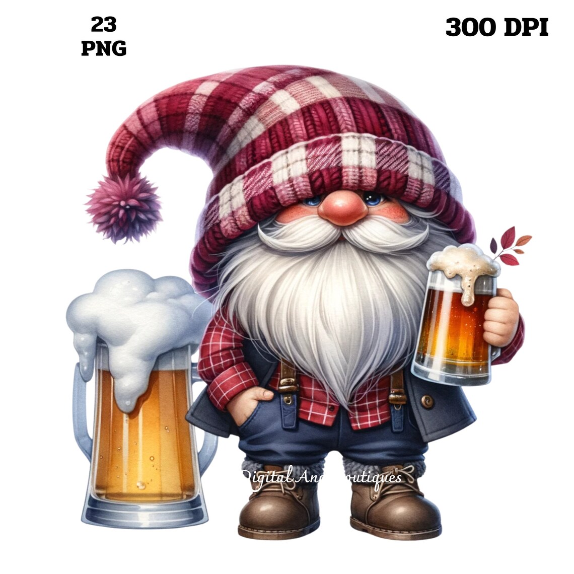 Beer Gnome Clipart, Gnome Drinking, Gnome Sublimation, Kitchen Decor ...