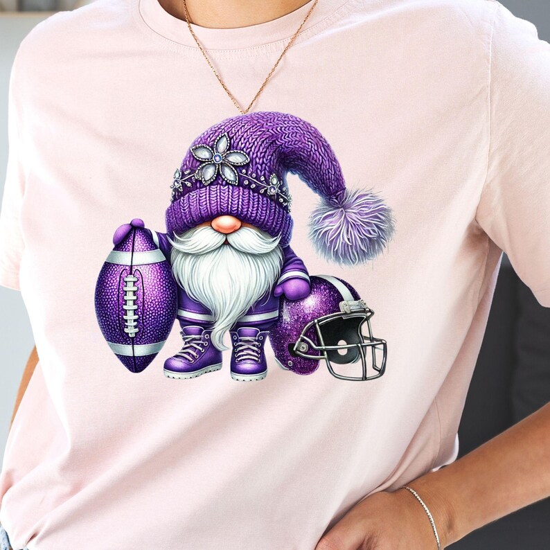 Football Gnome PNG, Football PNG, American Football, Purple and Silver ...