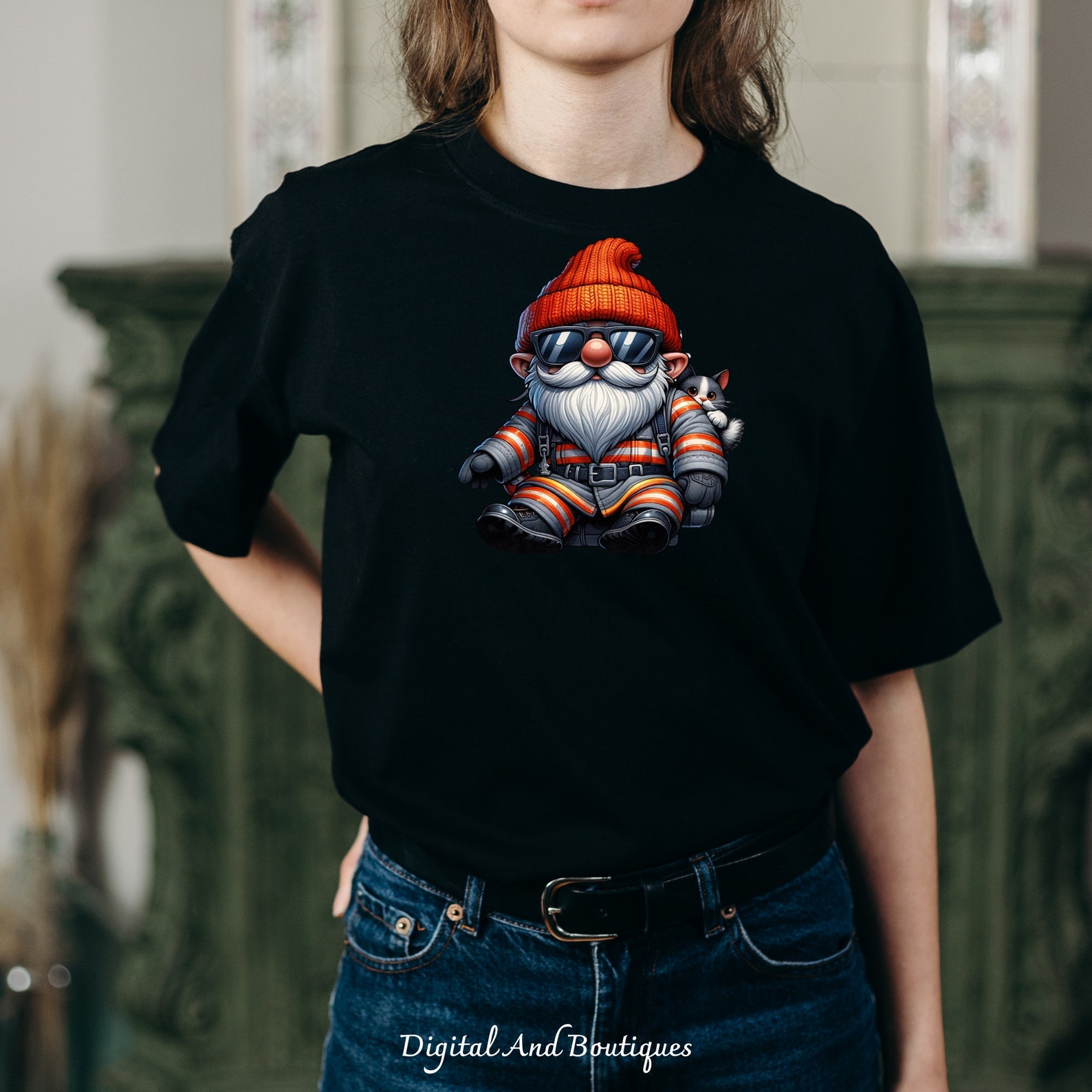 Firefighter Gnome Clipart, Fireman Gnome PNG, Rescue Gnome Clipart ...