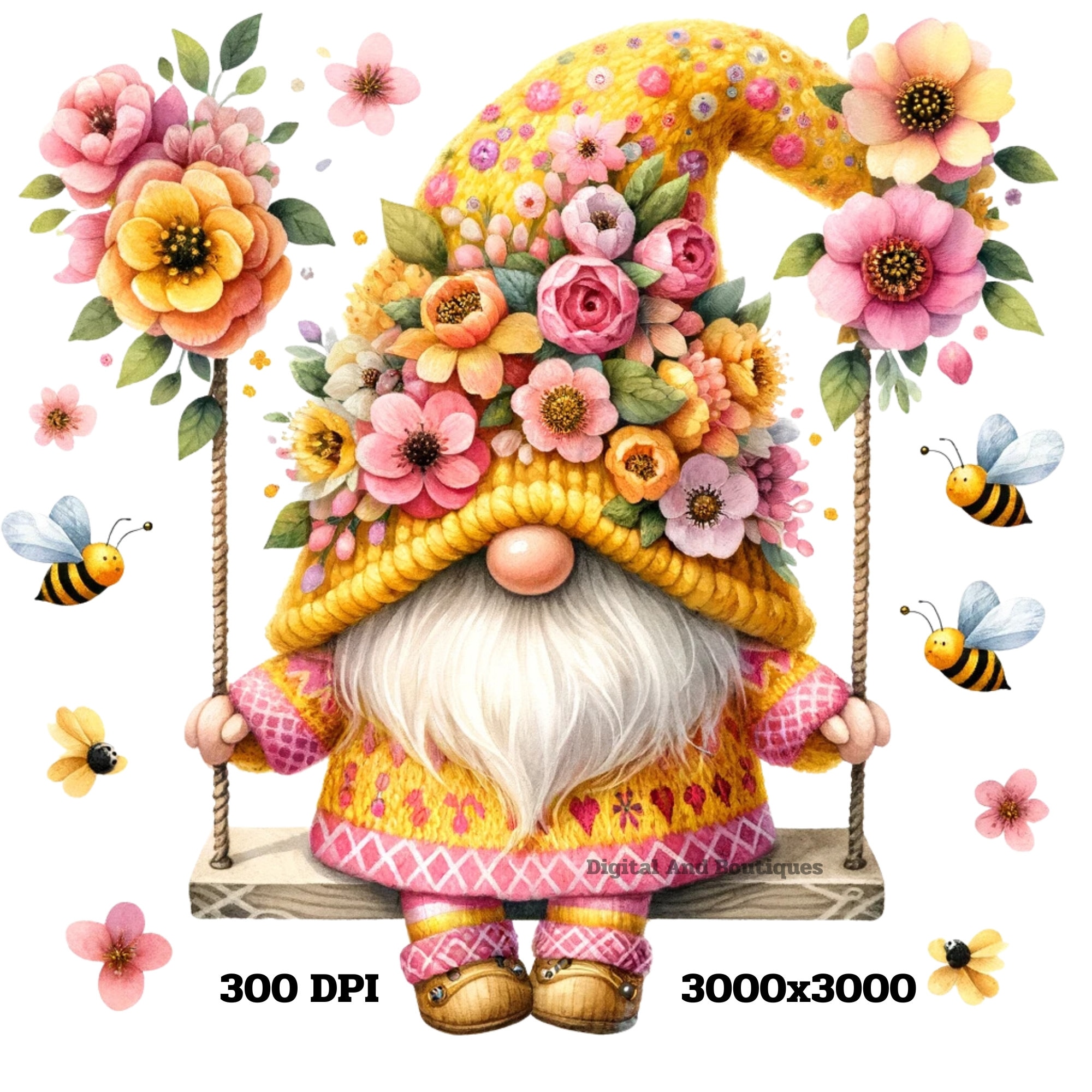 Bee Gnomes Clipart, Honey Bee Gnome Clipart, Honey Bee Clipart, Bee ...