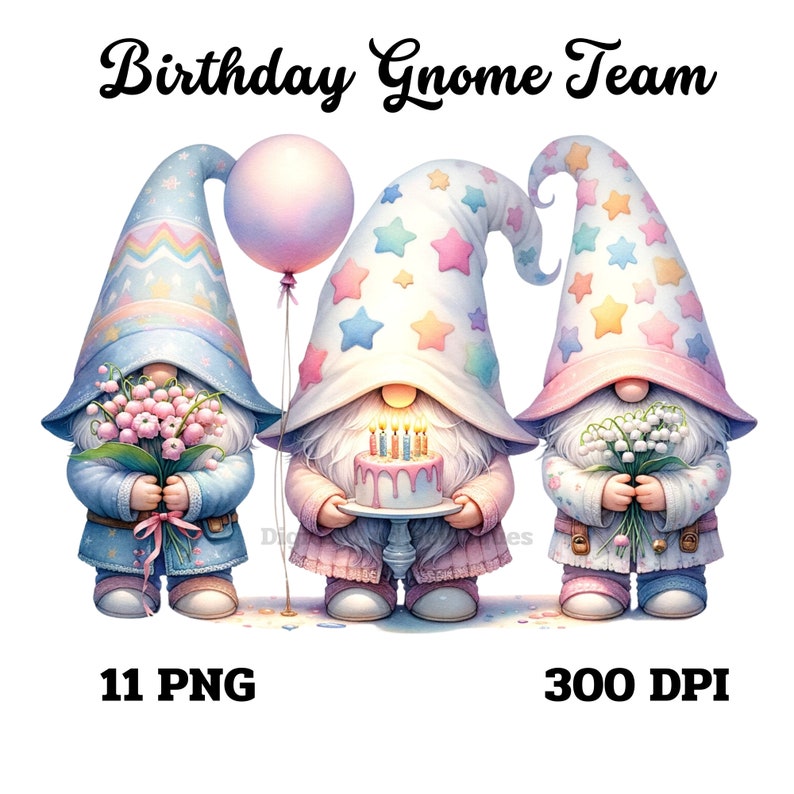 Birthday Gnome Clipart PNG, Gnome Birthday Invitations, Birthday Party ...
