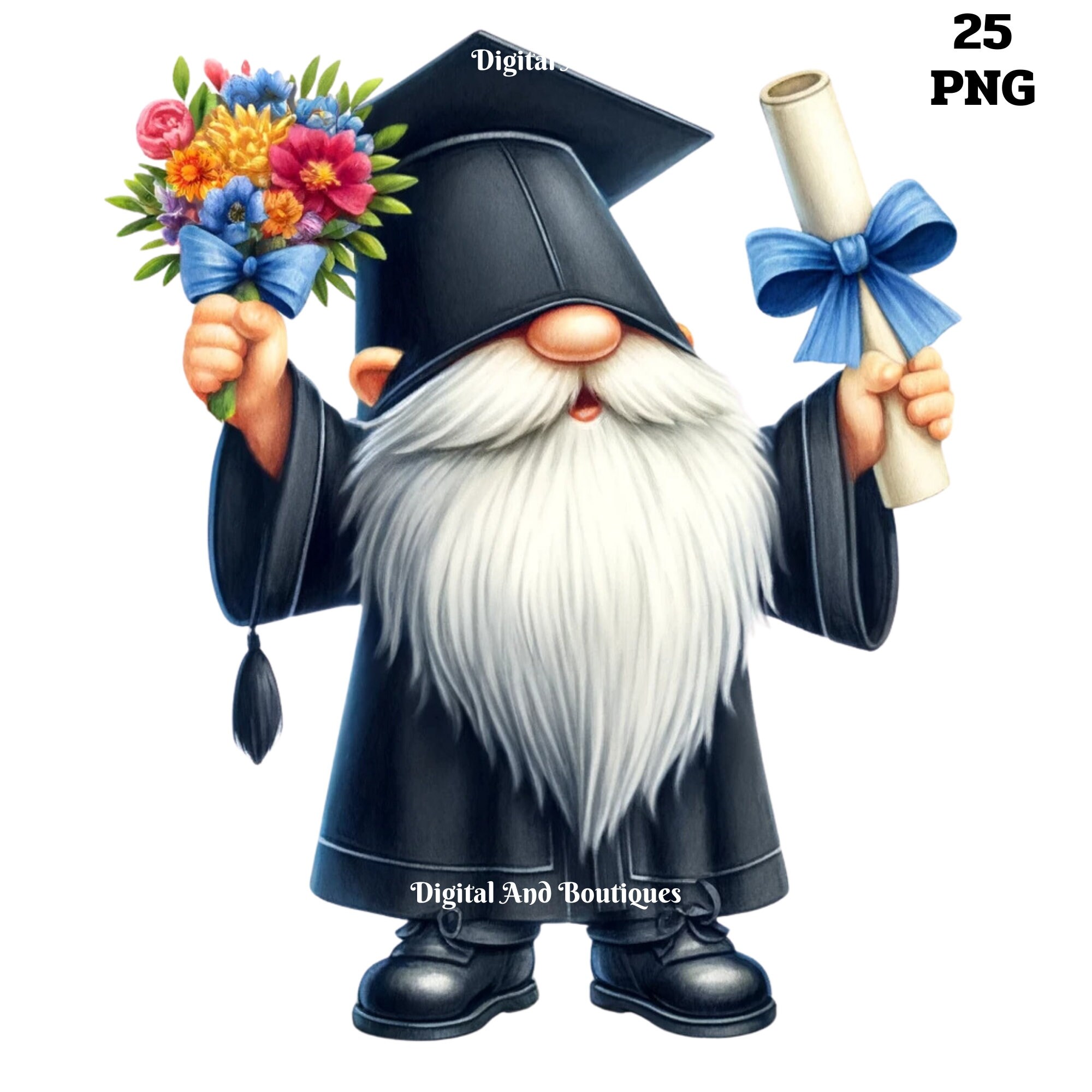 Graduation Gnome, Graduation Clipart, Graduation Ornament, Gnome ...