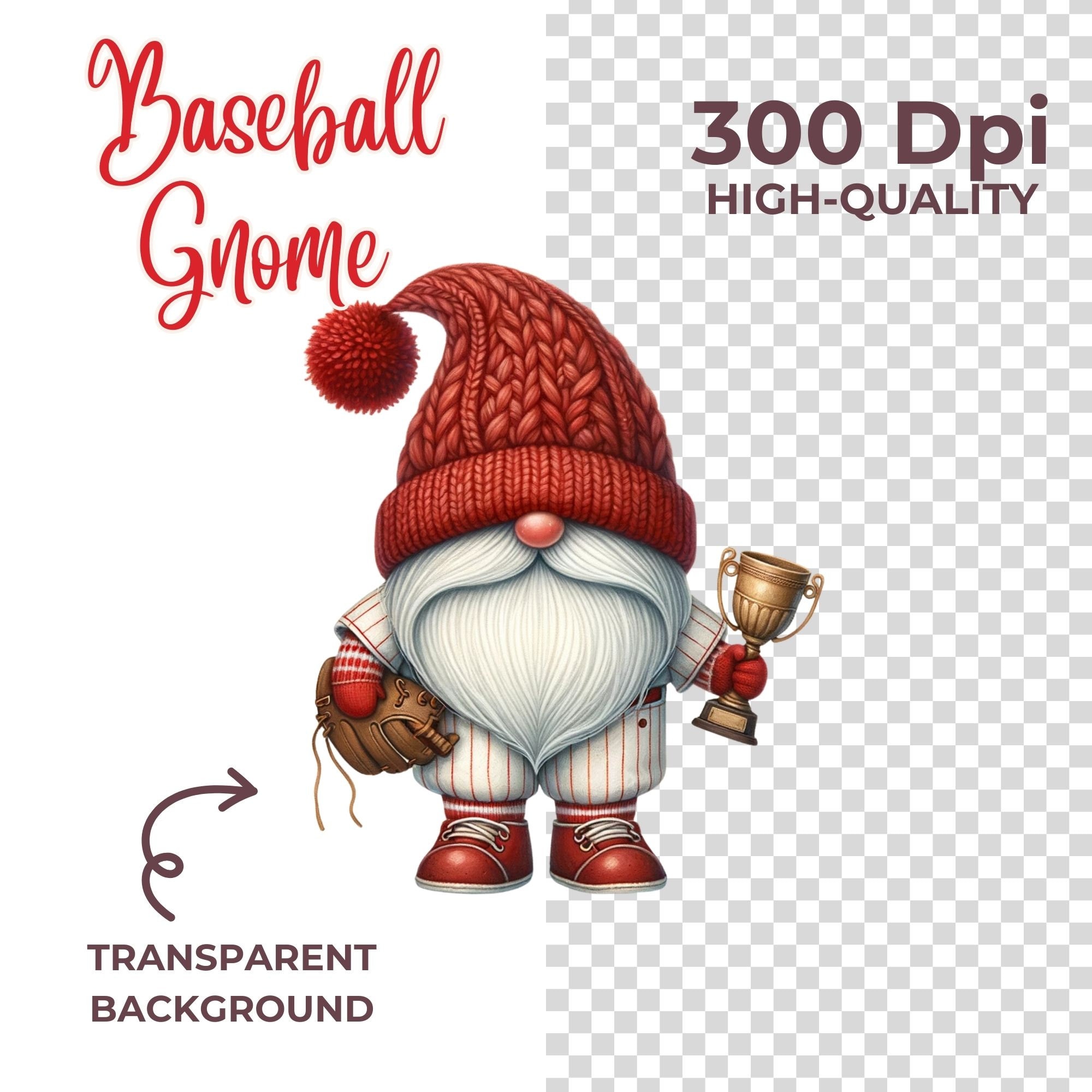 Baseball Gnome Clipart, Baseball Gnome, PNG Clipart, Gnome Art, Craft ...