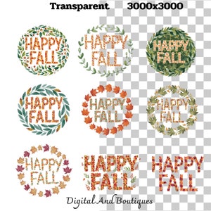 Happy Fall Font Clipart, Fall Season Clipart, Font Clipart Bundle, Font ...
