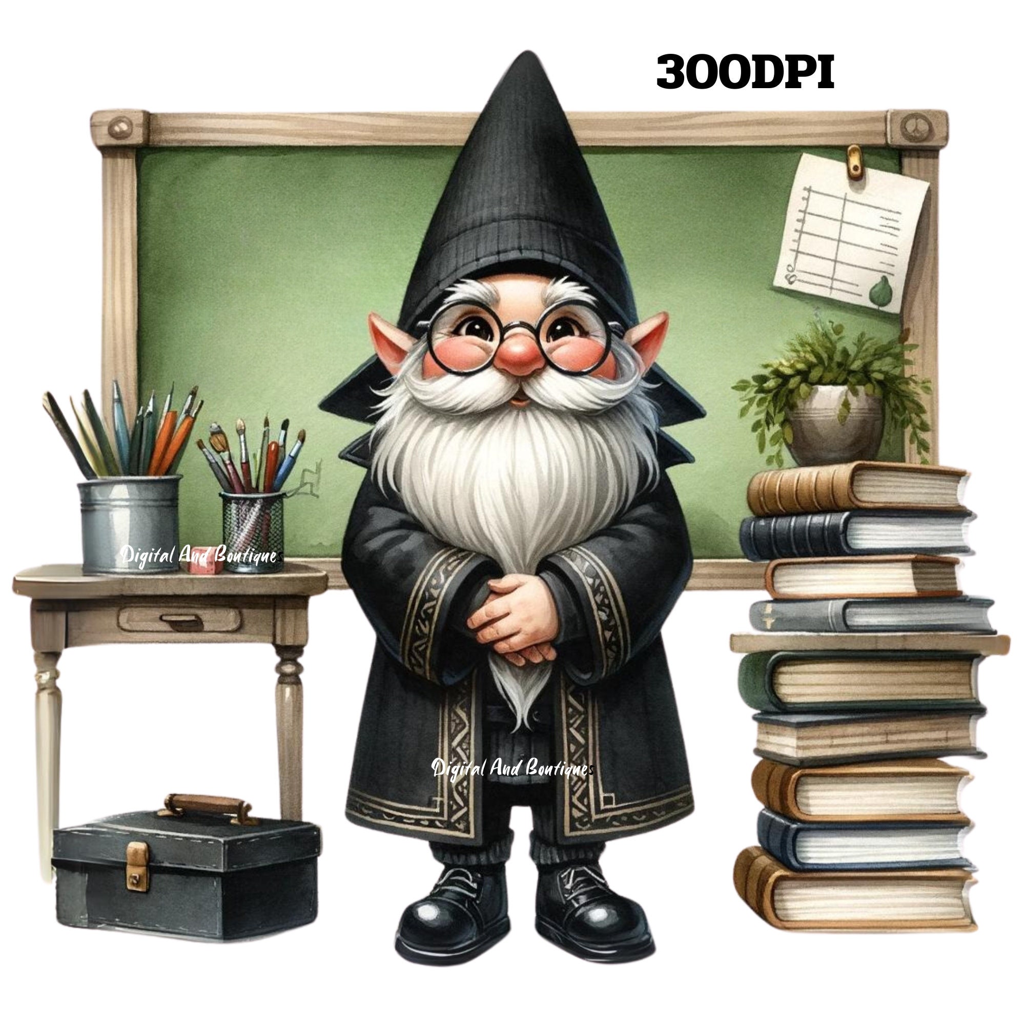 Teacher Gnome Clipart, Teacher Gnome PNG, Teacher Appreciation, Teacher ...