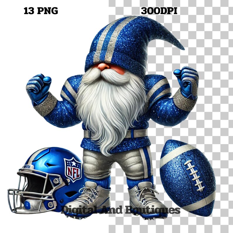 Football Gnome PNG, Football PNG, American Football, Blue and Silver ...