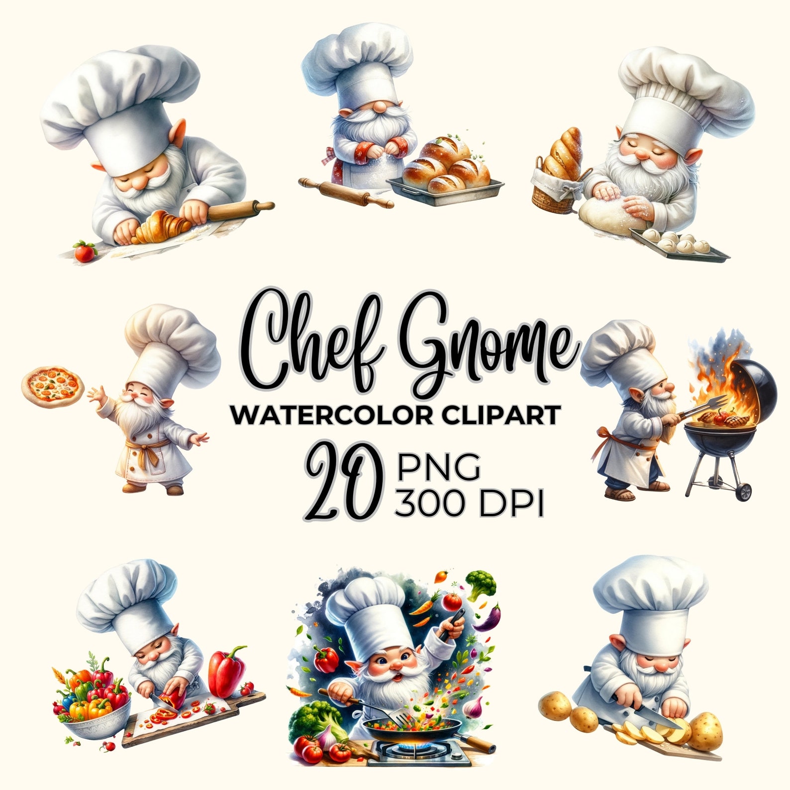 Chef Gnome, Gnome Clipart, Gnome PNG, Chef Clipart, Clipart PNG ...