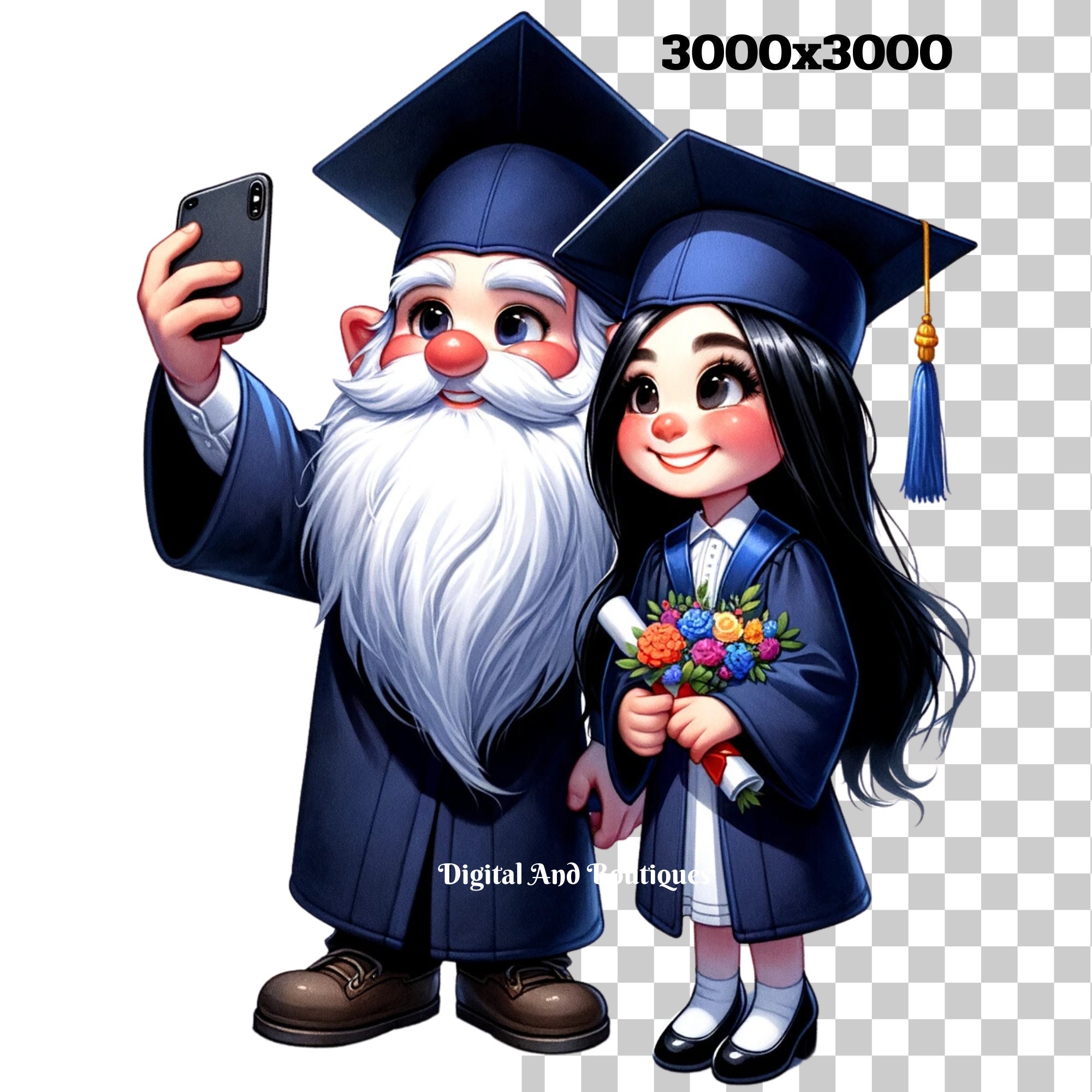 Graduation Gnome, Graduation Clipart, Graduation Ornament, Gnome ...