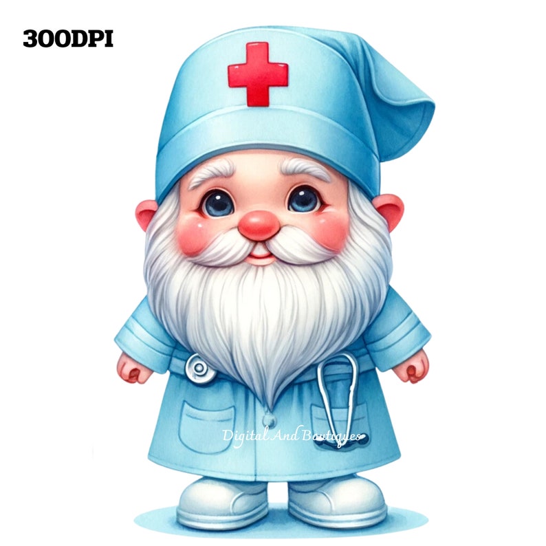 Nurse Gnome Clipart, Healthcare Gnome Clipart, Medical Gnome ...