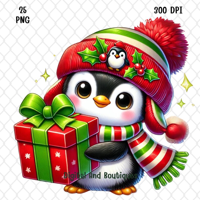 Winter Penguin Clipart PNG, Christmas Penguin Clipart, Christmas Decor ...