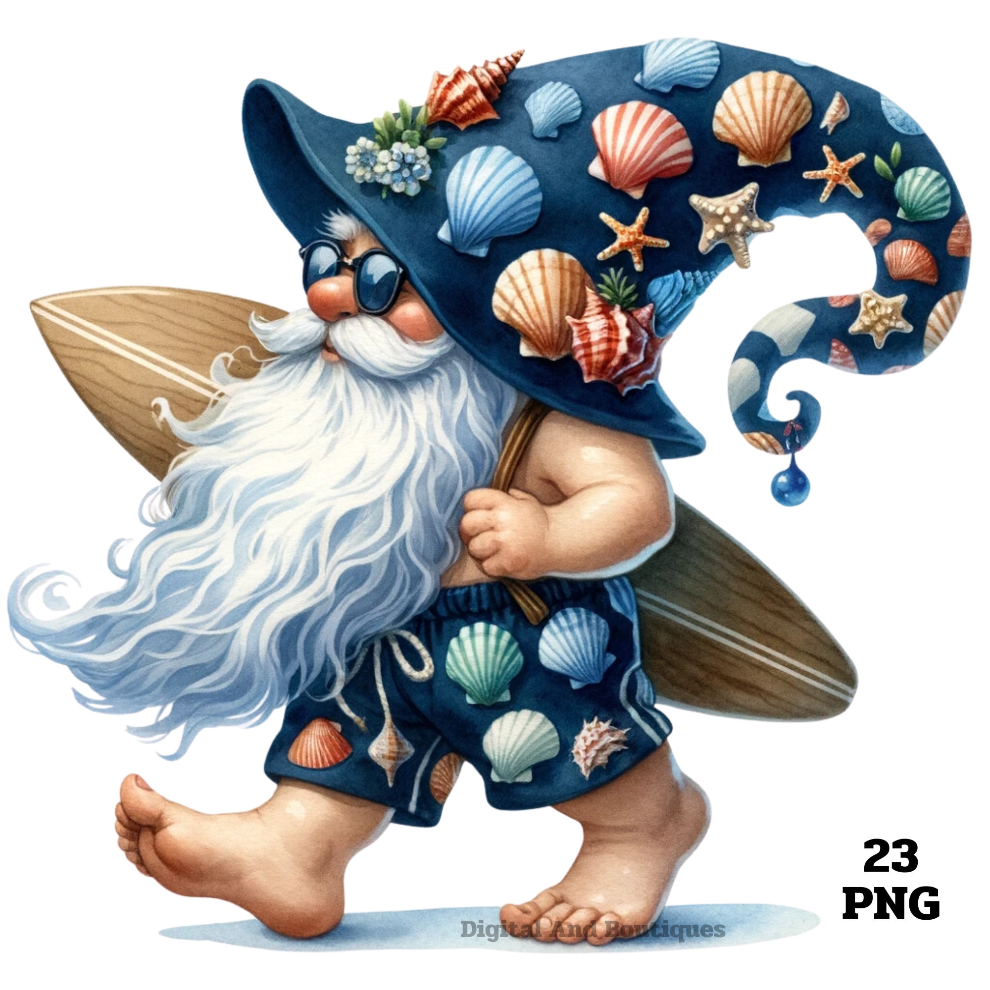 Beach Gnomes, Summer Beach Gnomes Clipart, Surf Gnomes, Summer Beach ...