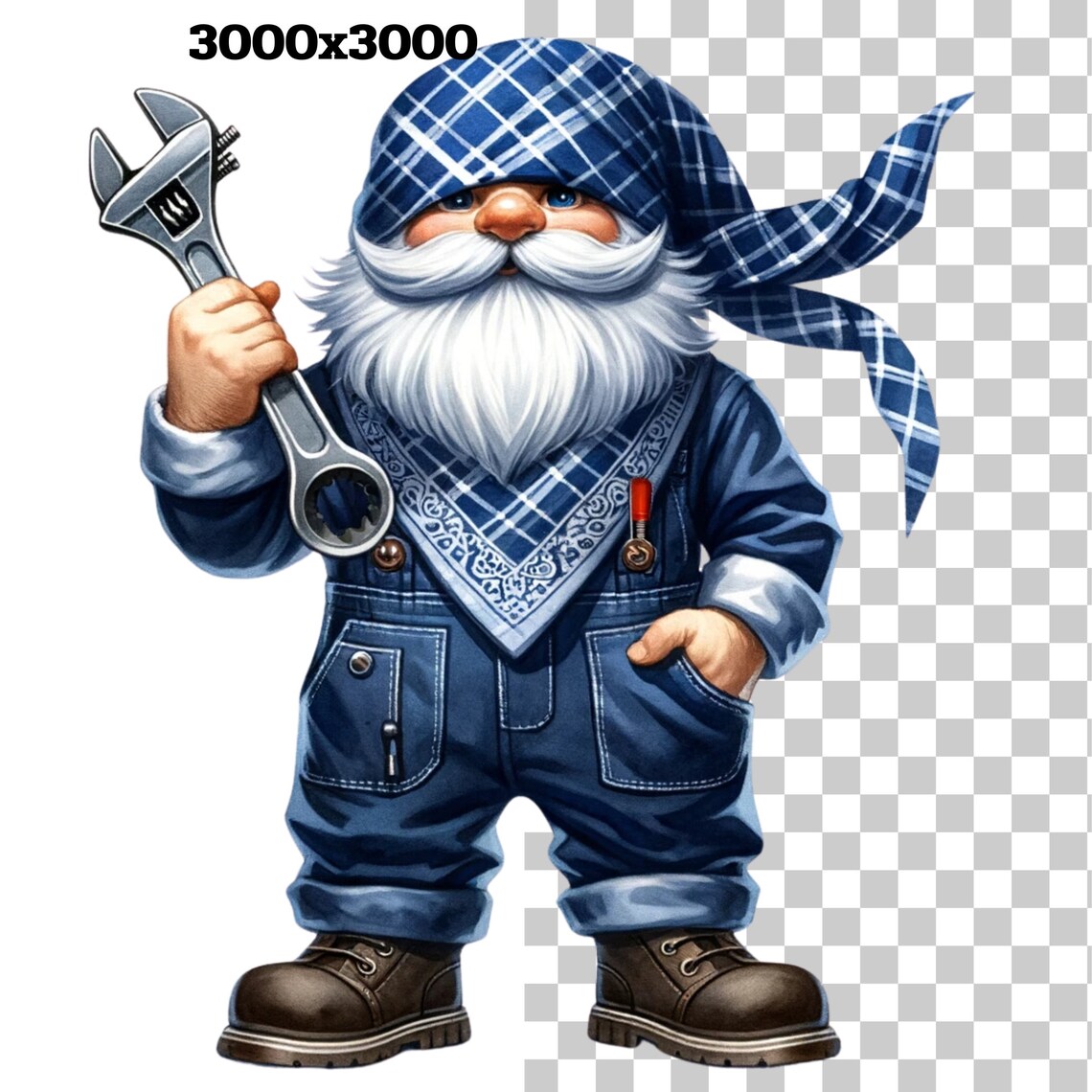 Mechanic Gnome Clipart, Gnome Repairman PNG, Workshop Gnome Designs ...