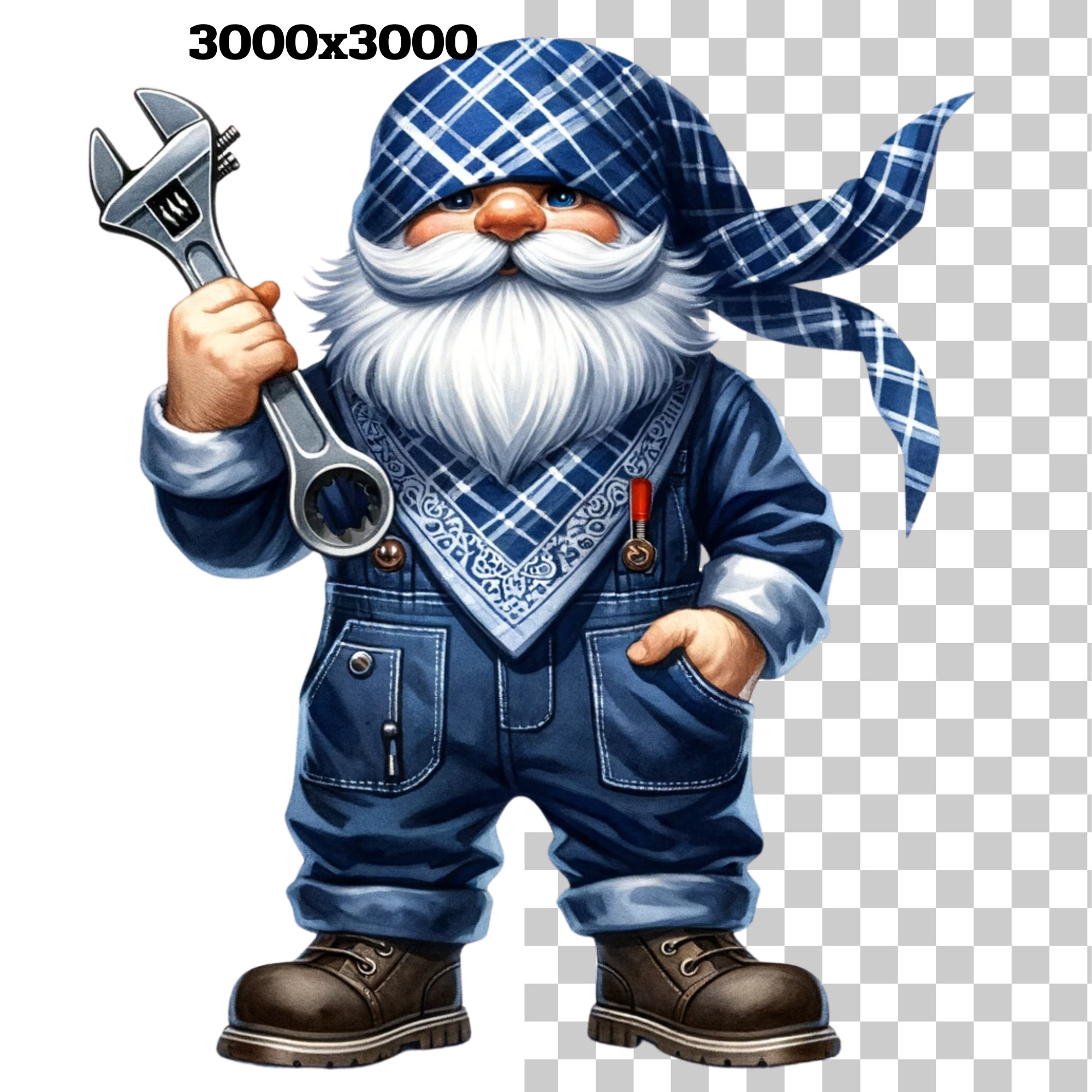 Mechanic Gnome Clipart, Gnome Repairman PNG, Workshop Gnome Designs ...