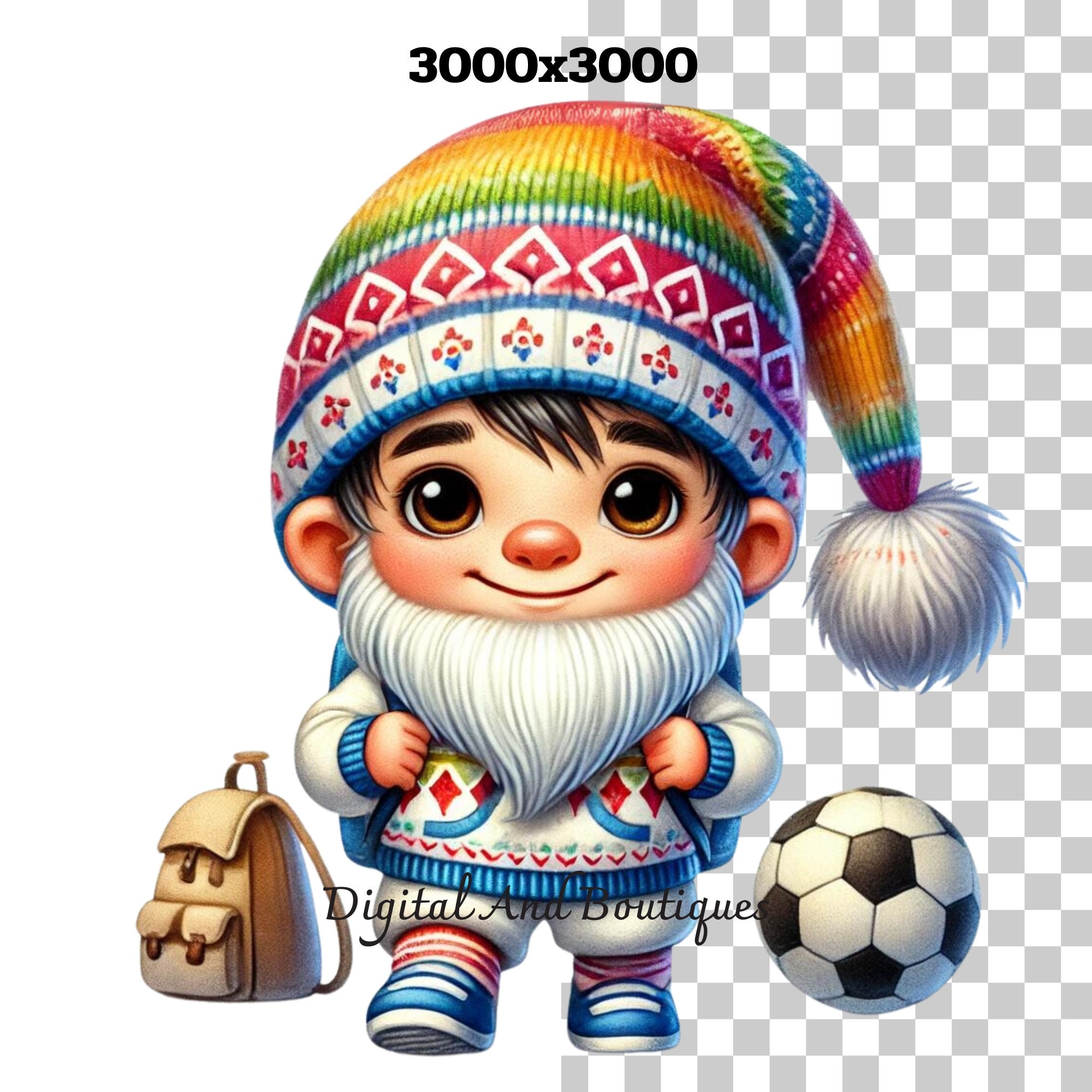 Back to School Boy Gnome, Back to School Clipart PNG, Classroom Decor ...