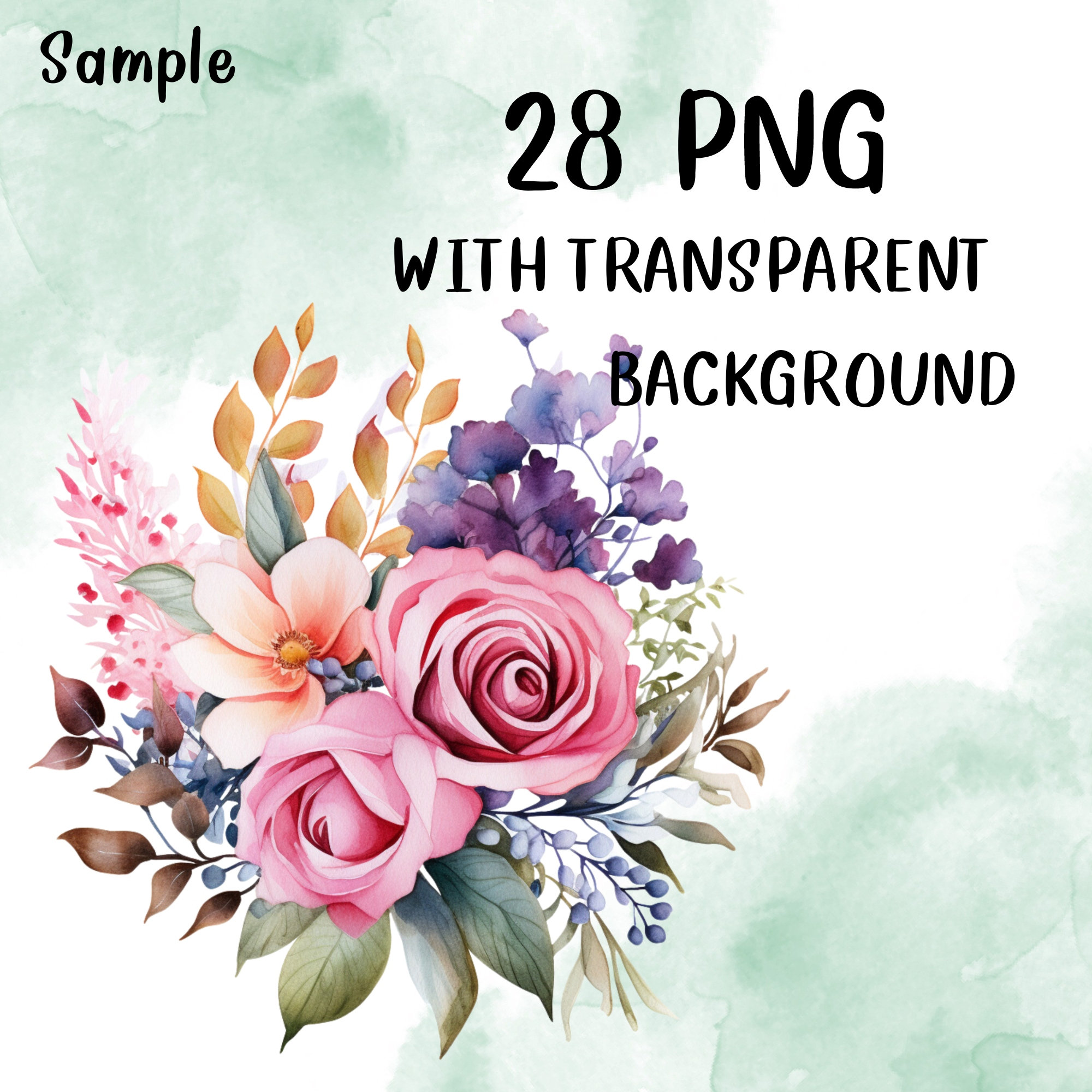 Floral Wedding Clipart, 28 PNG Transparent Background, Floral Wedding ...