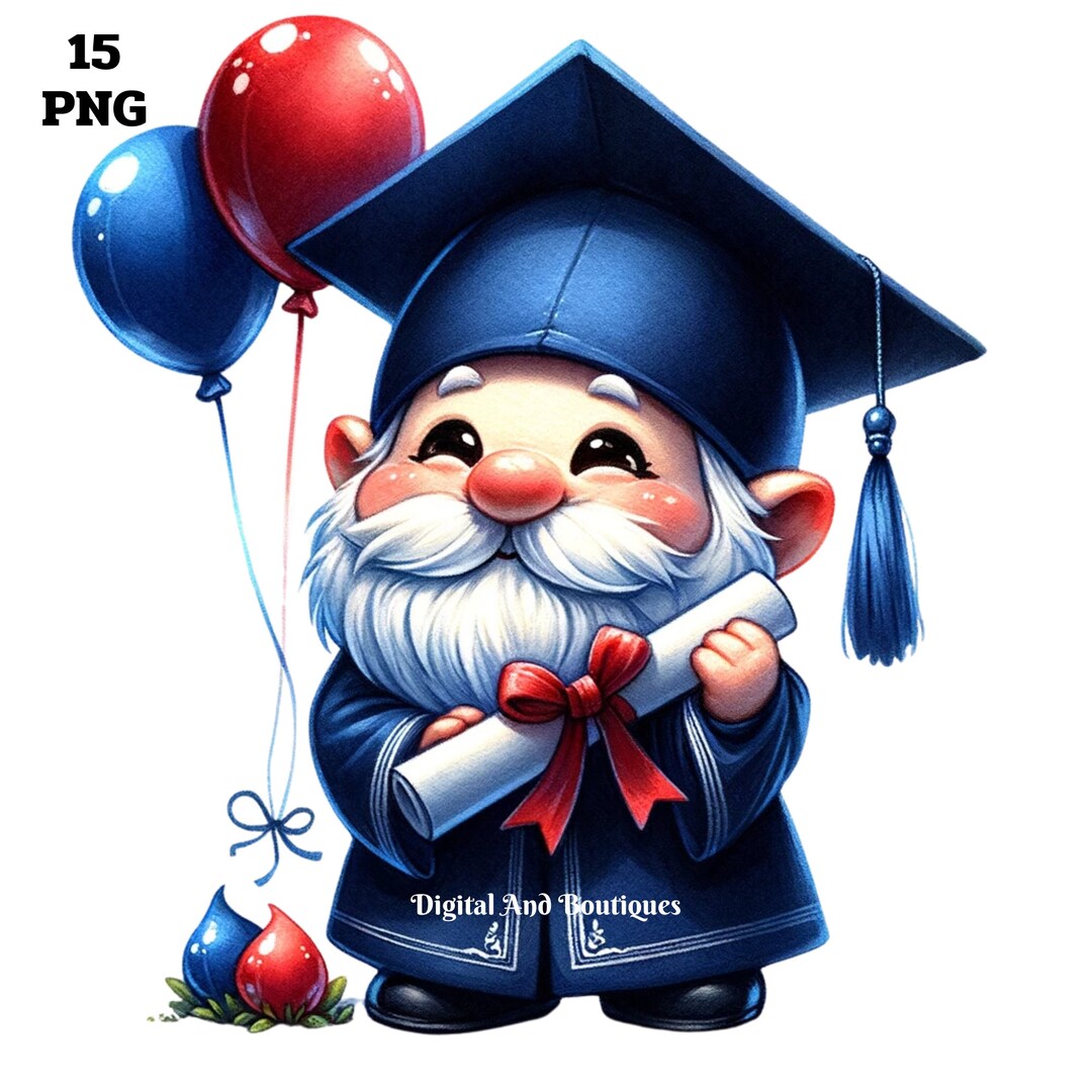 Graduation Gnome, Graduation Clipart, Graduation Ornament, Gnome ...