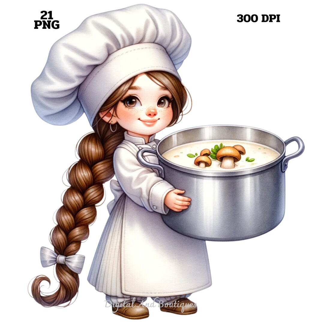 Chef Gnome, Gnome Girl Clipart, Gnome PNG, Chef Clipart, Girl Chef ...