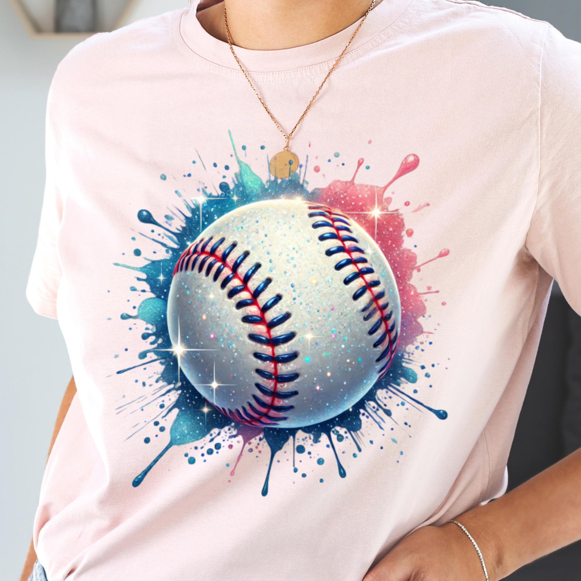 Glitter Baseball Watercolor, Glitter Baseball PNG, Baseball Mama ...