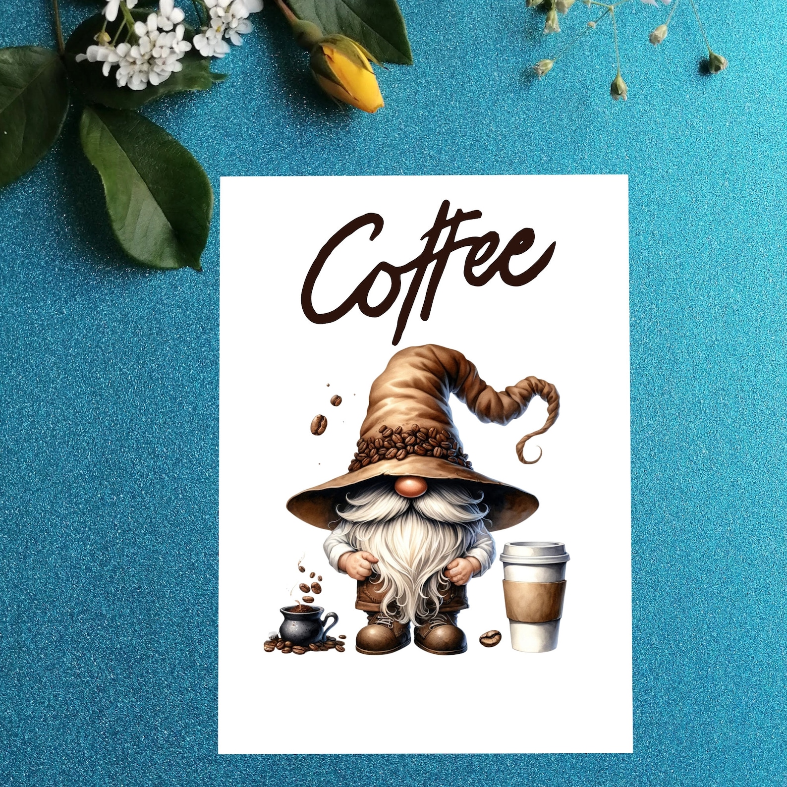 Coffee Gnomes, Gnome Sticker, Coffee Sticker PNG, Kitchen Decor, Coffee ...