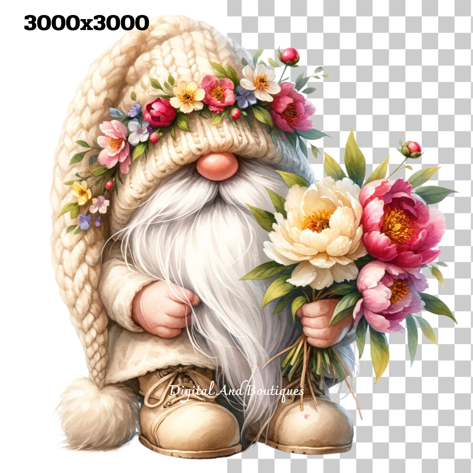 Spring Flowers Clipart, Spring Gnomes PNG, Spring Flowers, Wildflowers ...